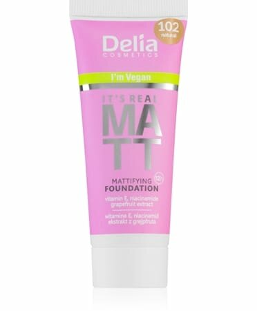 Тональный крем Delia Cosmetics It's Real Matt, оттенок 102 натуральный, 30 мл