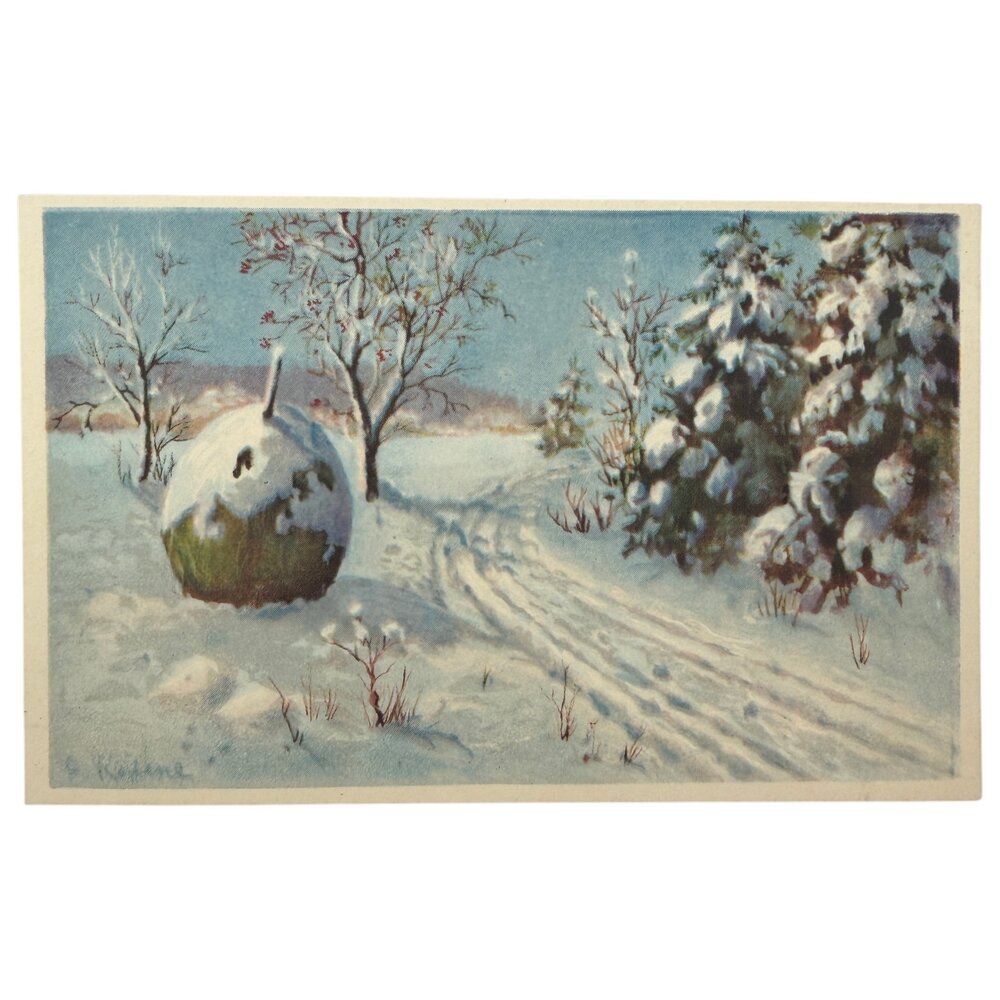 Почтовая открытка "Зимняя сказка" 1940-1960 гг. Европа