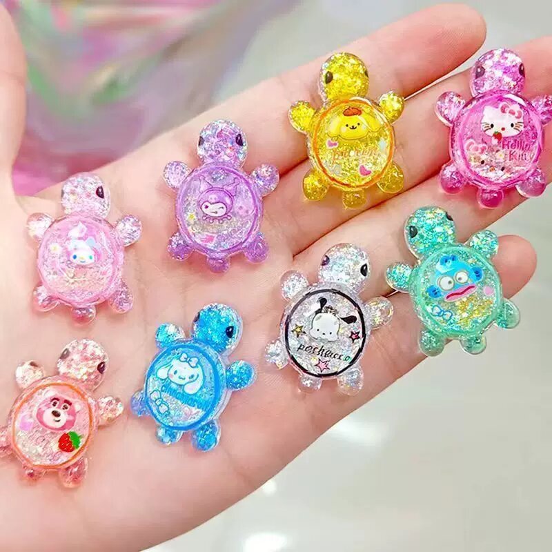 Набор детских игрушек Sanrio: светящаяся черепашка в закрытой упаковке, в стиле Хань Чан, фигурка из смолы для девочек.