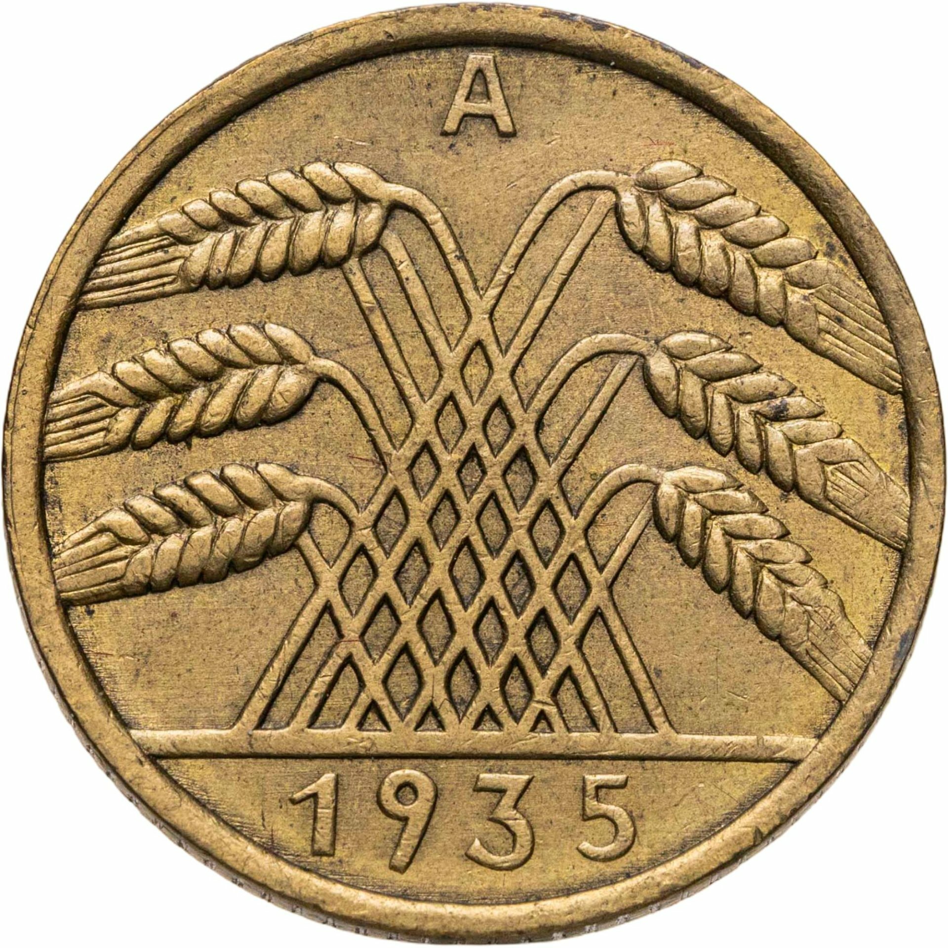 Германия 10 рейхспфеннигов (reichspfennig) 1935 A знак монетного двора "A"  — Берлин