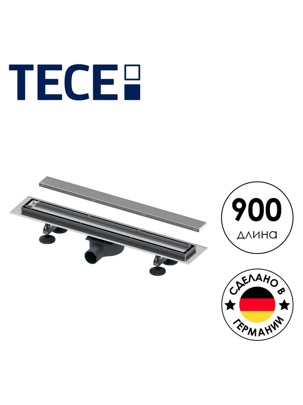 Душевой трап (лоток) TECE TECElinus 900 мм (15103099) для монтажа дренажного канала, с мембраной, Хром матовый