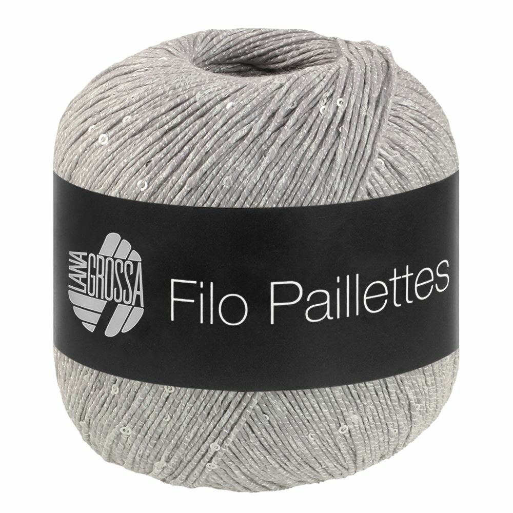 Пряжа для вязания Lana Grossa Filo Paillettes (14 Hellgrau) 1 моток 50 г/155 м