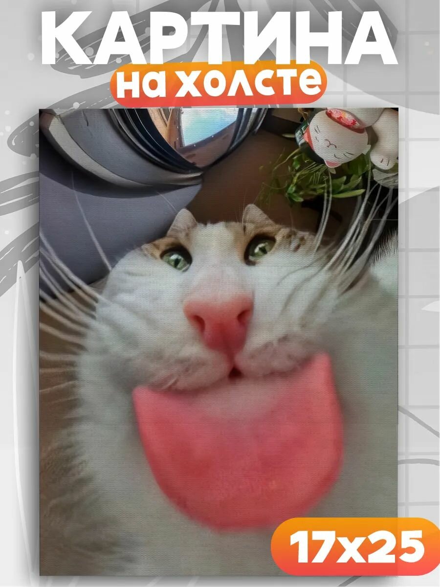 Картина на стену мем котики, на подрамнике, 1шт, 25х17 размер.