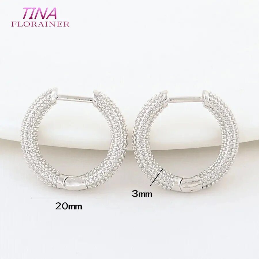 Золотые латунные серьги-кольца Florainer Tina 6PCS, Style 2 Platinum