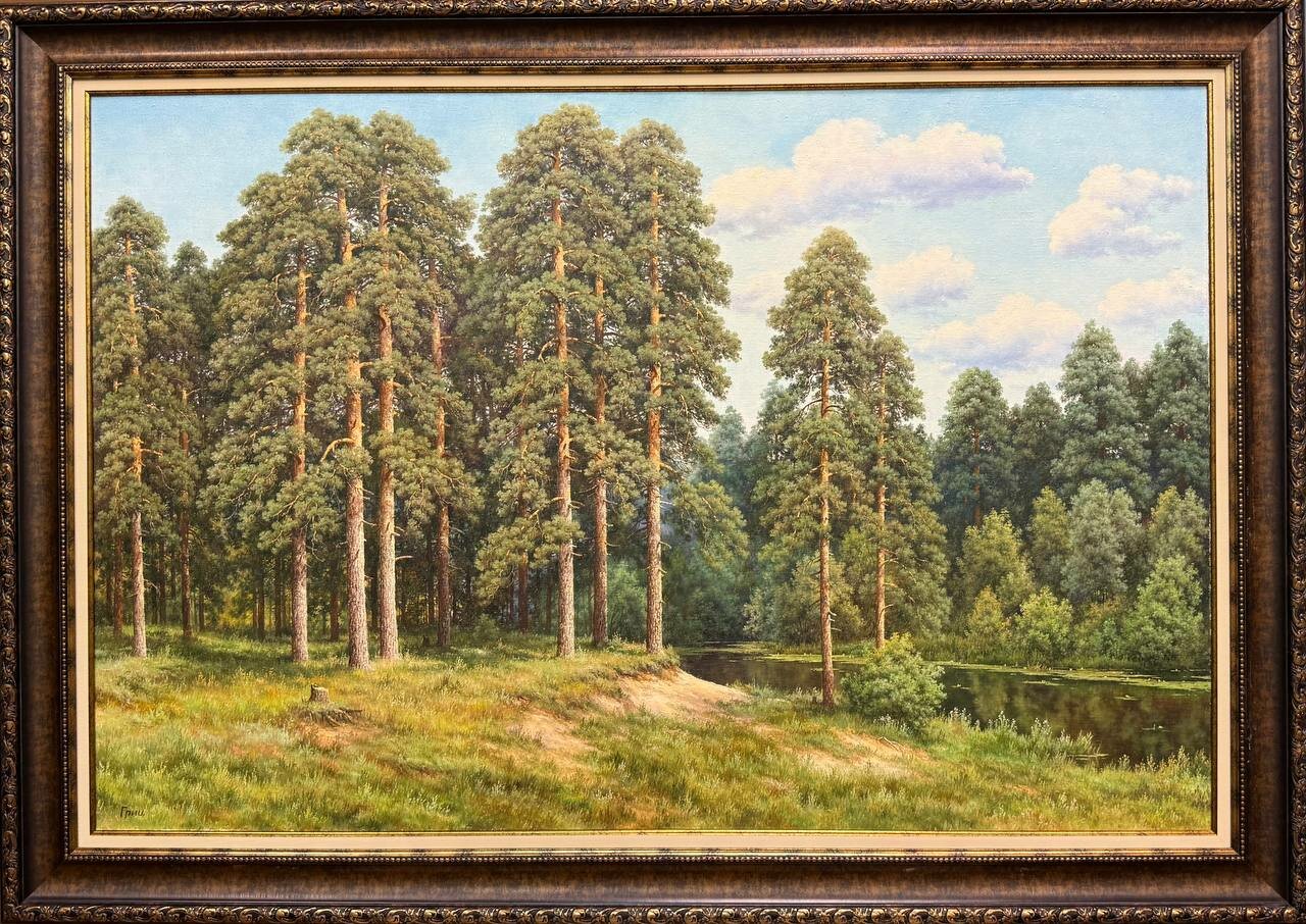 Картина маслом, летний пейзаж "Сосновый бор" 2. Холст/Масло, 2021. Размер 80х120. Автор Гриц Геннадий
