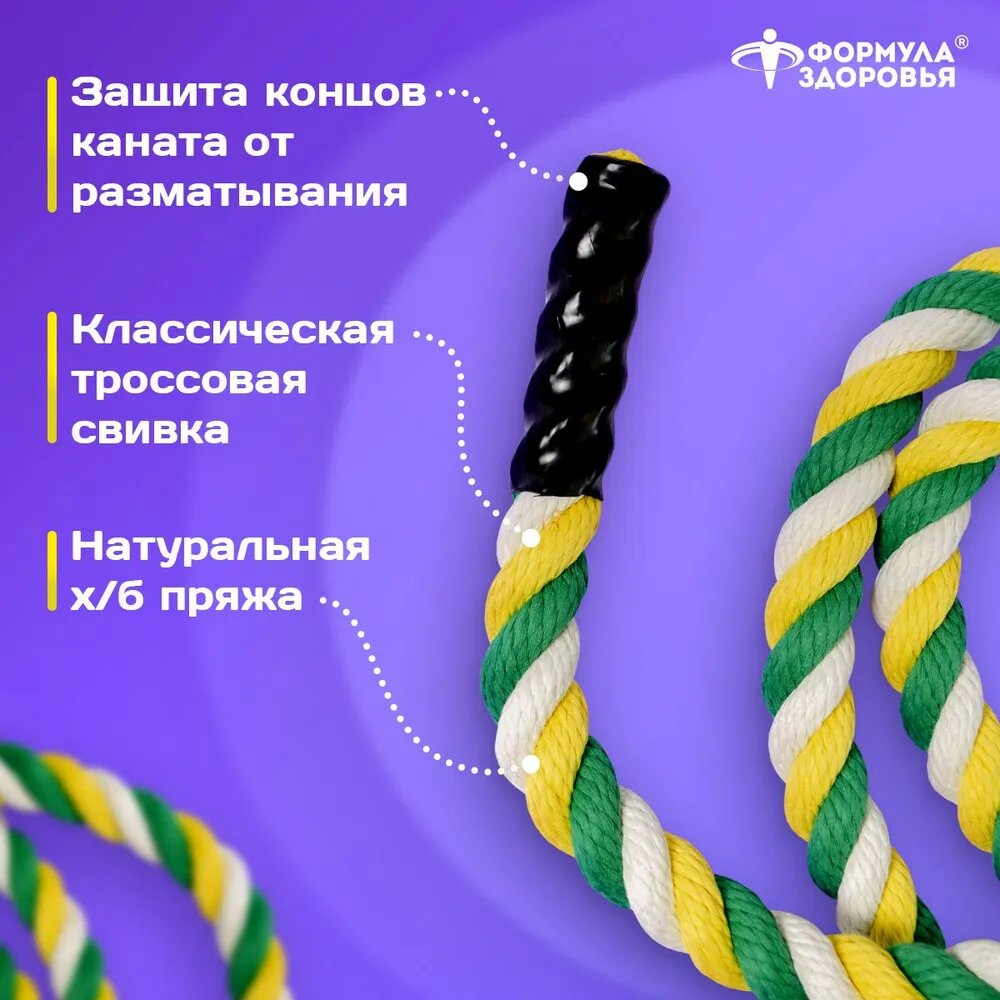 Канат детский спортивный для шведской стенки, для лазания, для лазанья хлопковый. Для турника, толщина 29 мм 1,8м