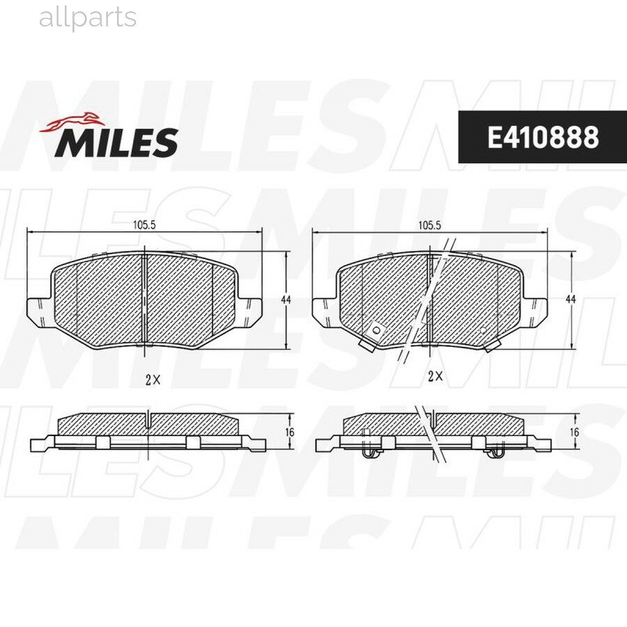 MILES E410888 Колодки тормозные HAVAL JOLION 20- зад. LowMetallic