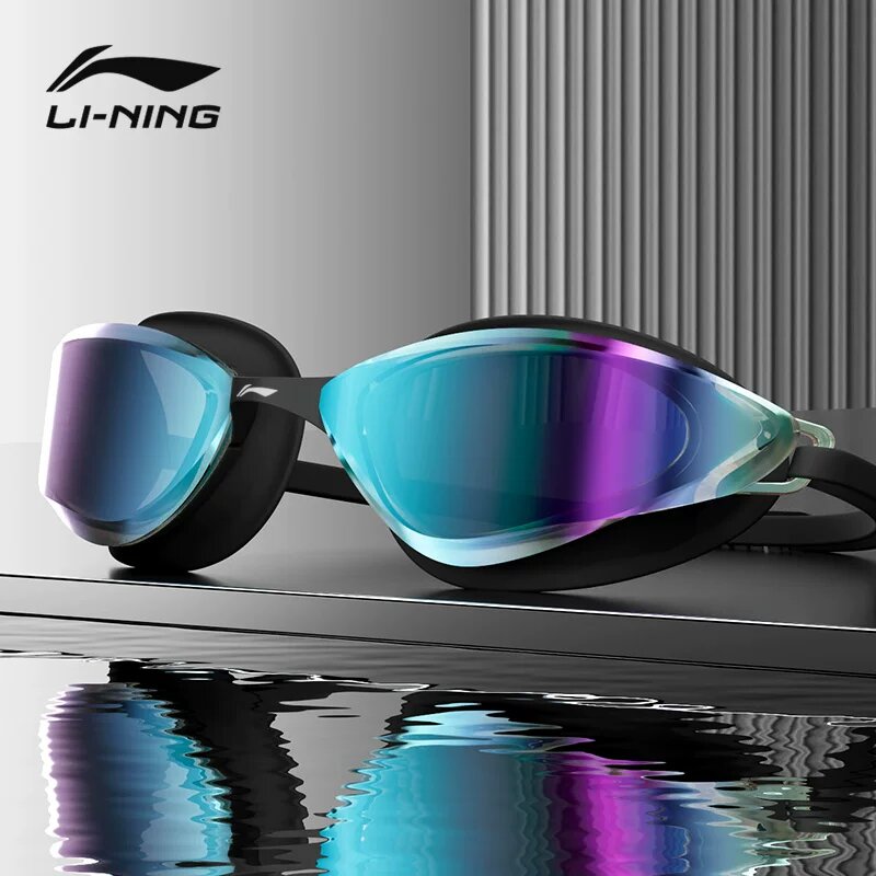 Очки для плавания Li Ning, противотуманные, водонепроницаемые, высокой четкости, для женщин и мужчин, для взрослых,