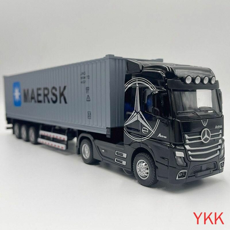 1:50 Литая модельная игрушка Трактор с контейнером, с акустическими и световыми подарками для детей, Игрушечный автомобиль(mise)