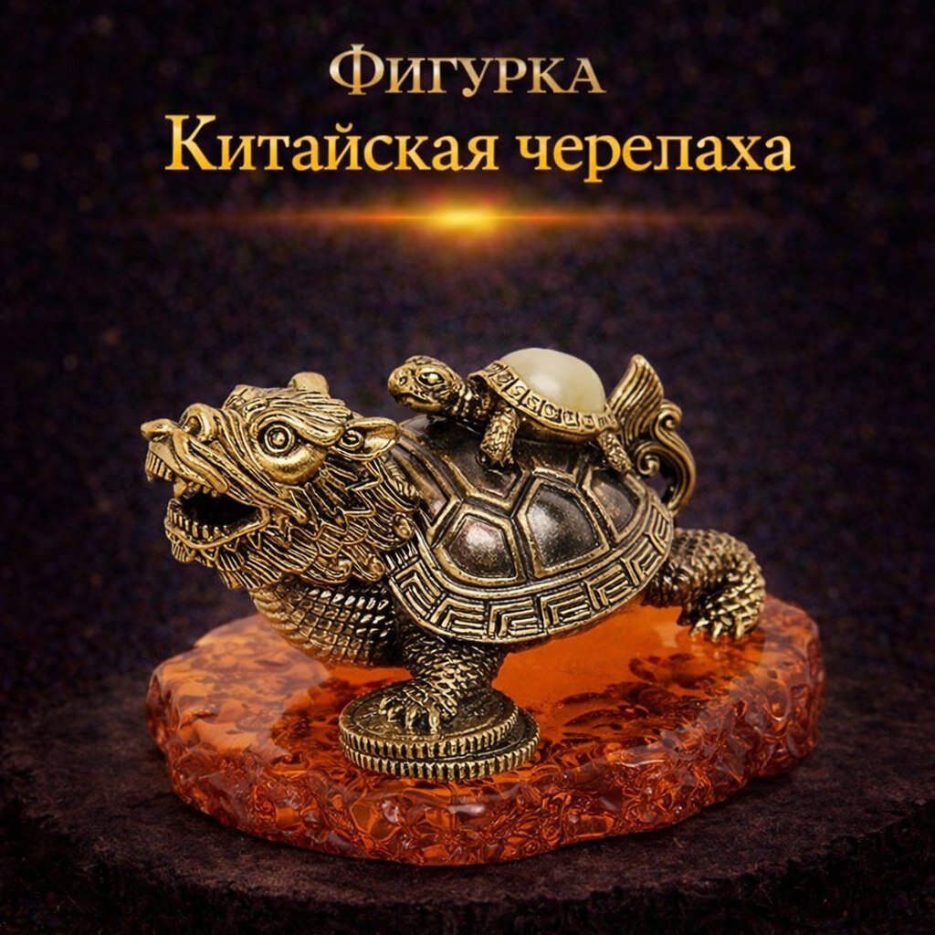 Фигурка Китайская черепаха (янтарь)
