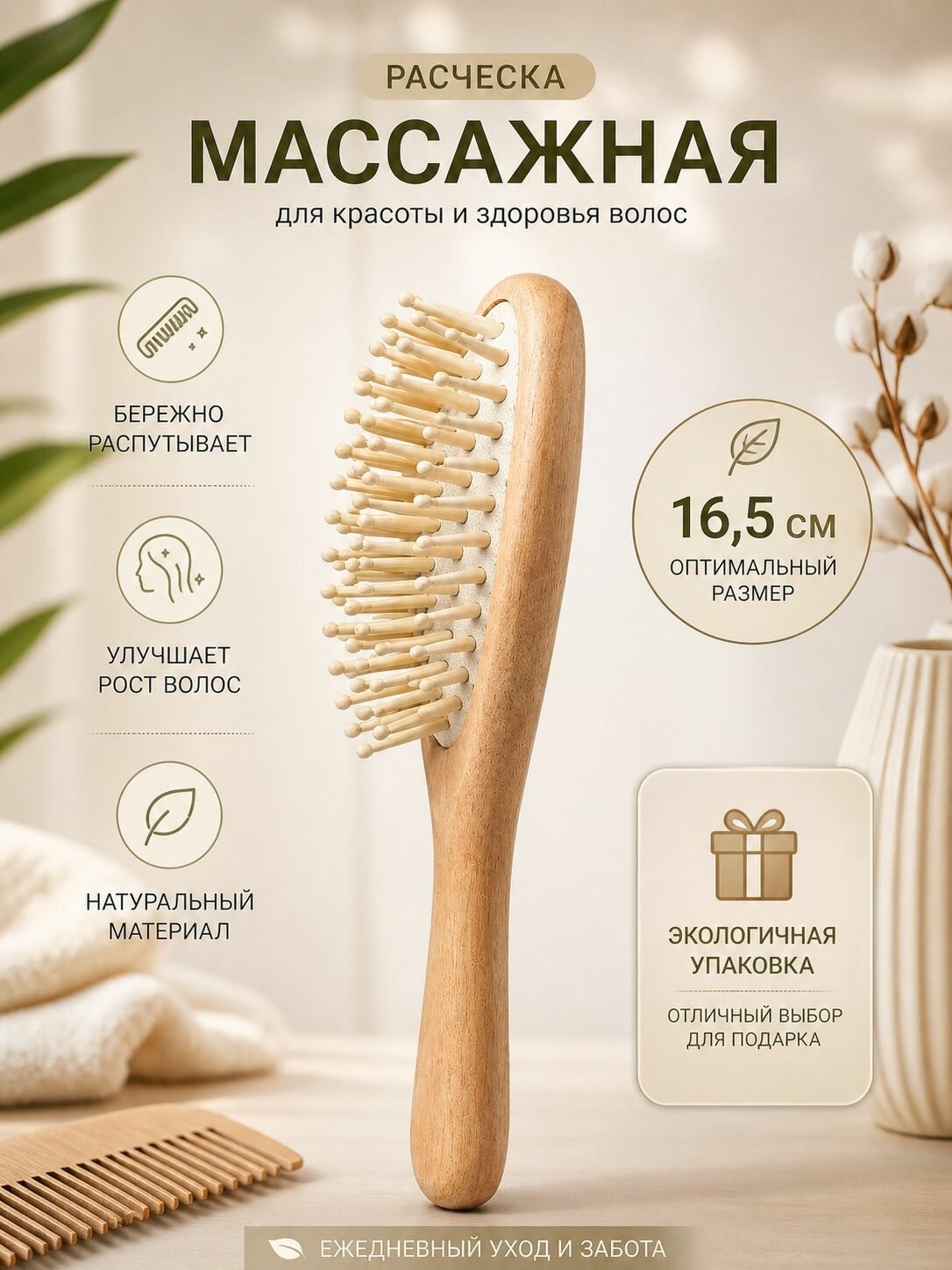 Расческа массажная 16,5см