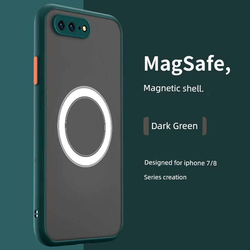 Чехол для iPhone 12 mini темно-зеленого цвета полупрозрачный с магнитной системой MagSafe противоударный