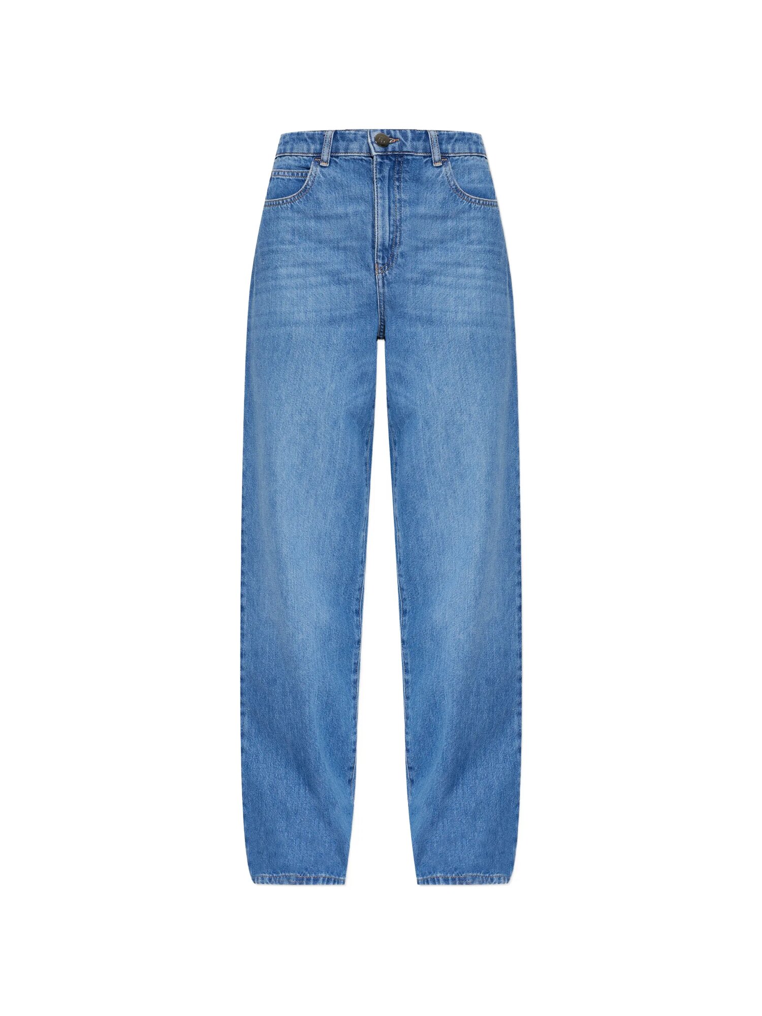 Джинсы Logo-plaque straight-leg jeans 