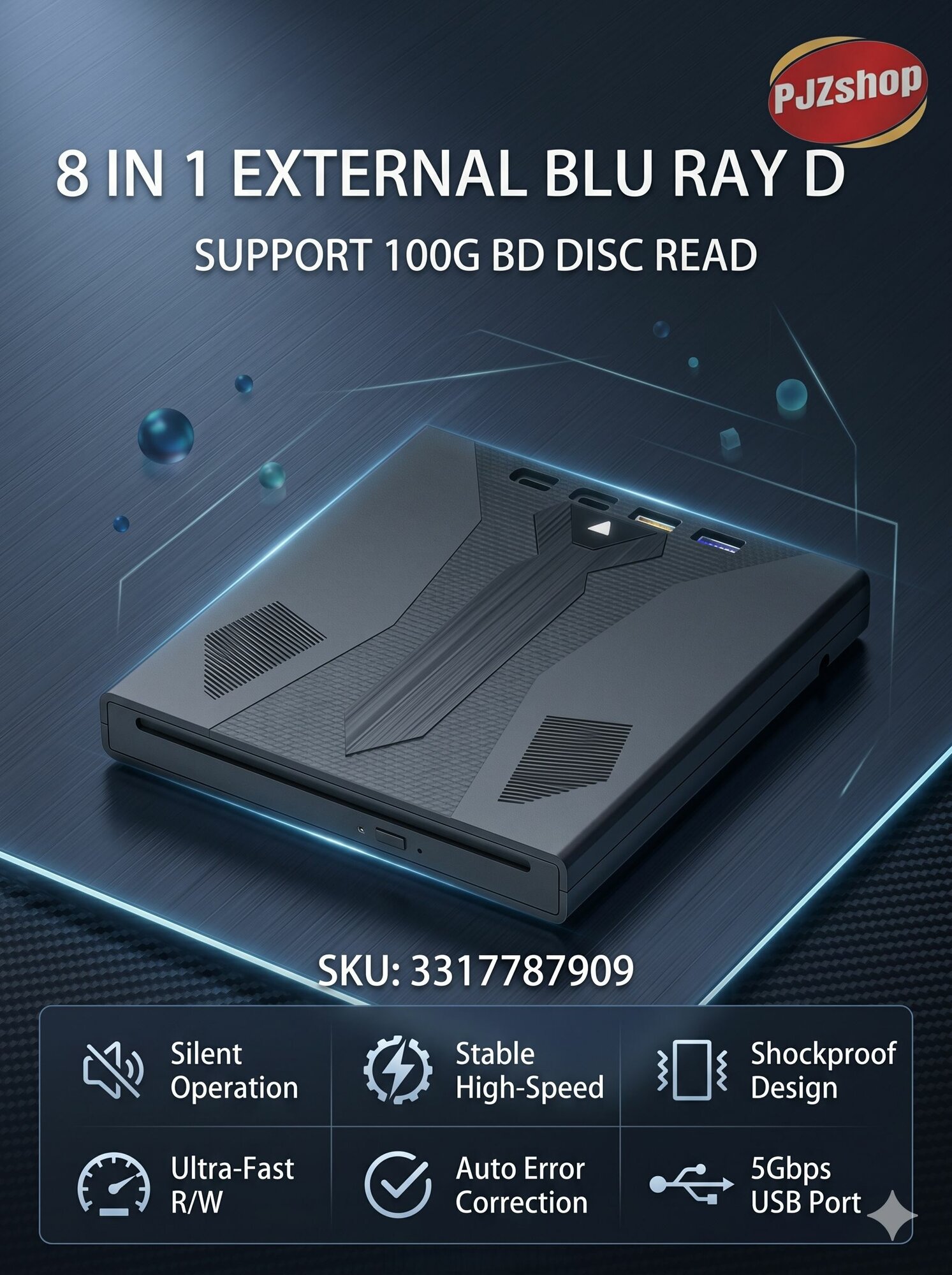 Внешний Привод Blu Ray, Пишущий 3D Optical Bluray Для Ноутбука-Новинка