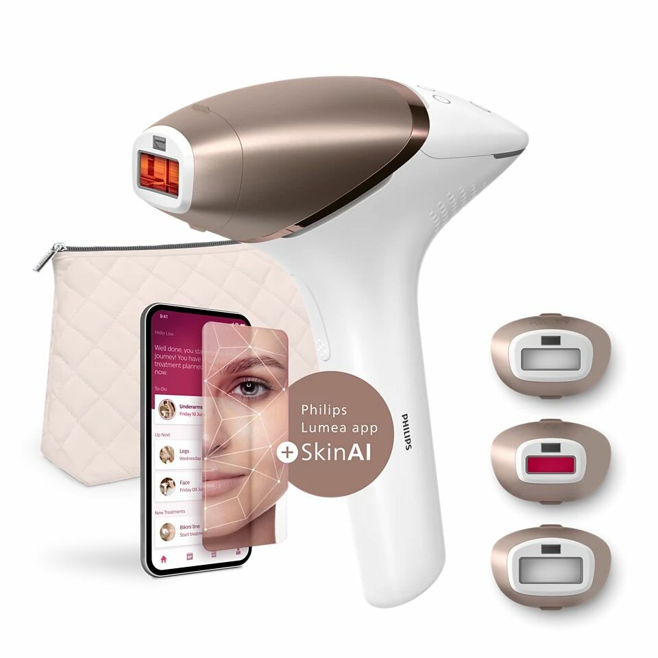 Фотоэпилятор Lumea IPL 9900 С интеллектуальным анализом кожи, беспроводной и проводной 2 варианта, подарок от мисс Эмми