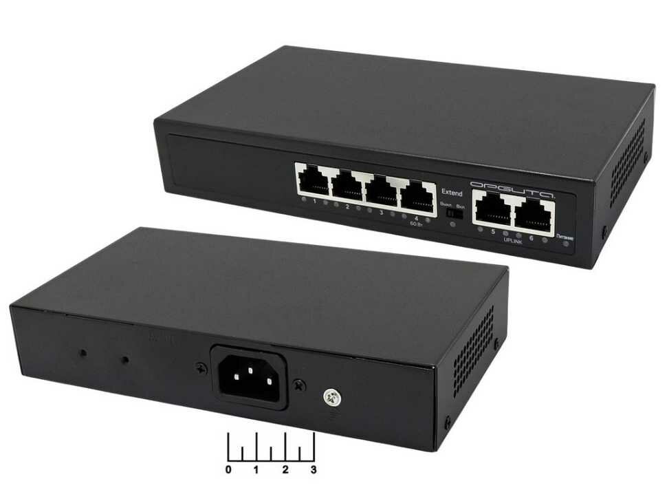 Коммутатор 8P8C (RJ-45) 4 выхода POE OT-VNP35