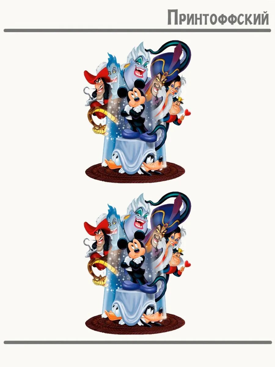2-е (Две) Термонаклейки disney дисней дом злодеев мультик