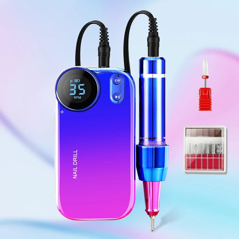 Электрическая маникюрная дрель Duofu DF107 35000 об/мин Gradient Blue Pink