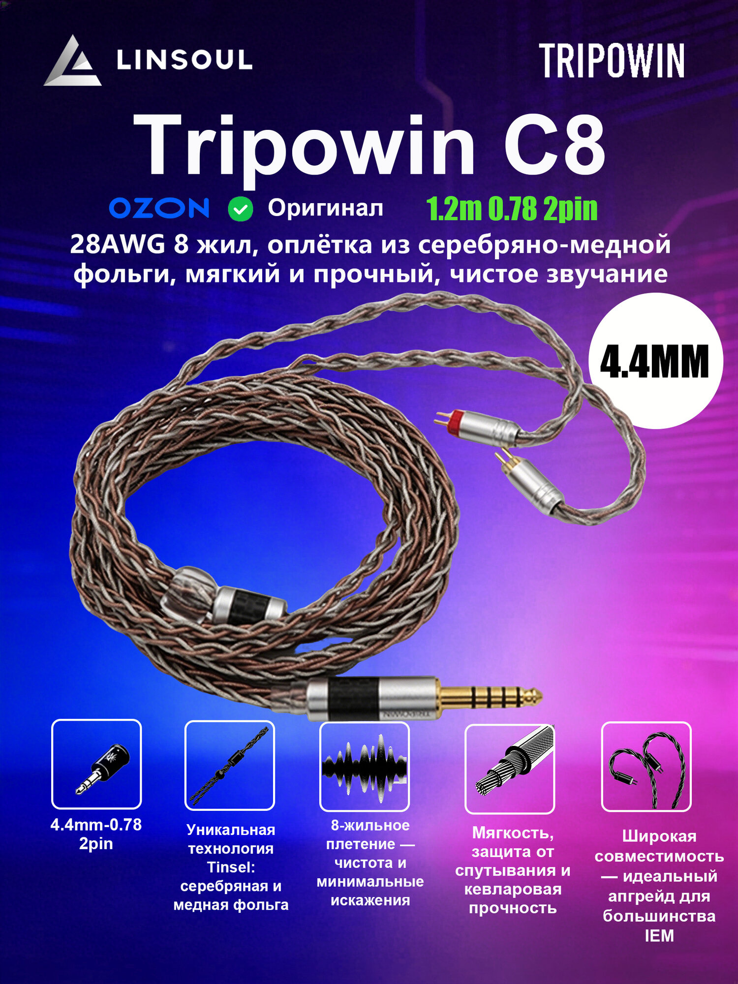 Акустический аксессуар TRIPOWIN, одна единица, светлосерый оттенок
