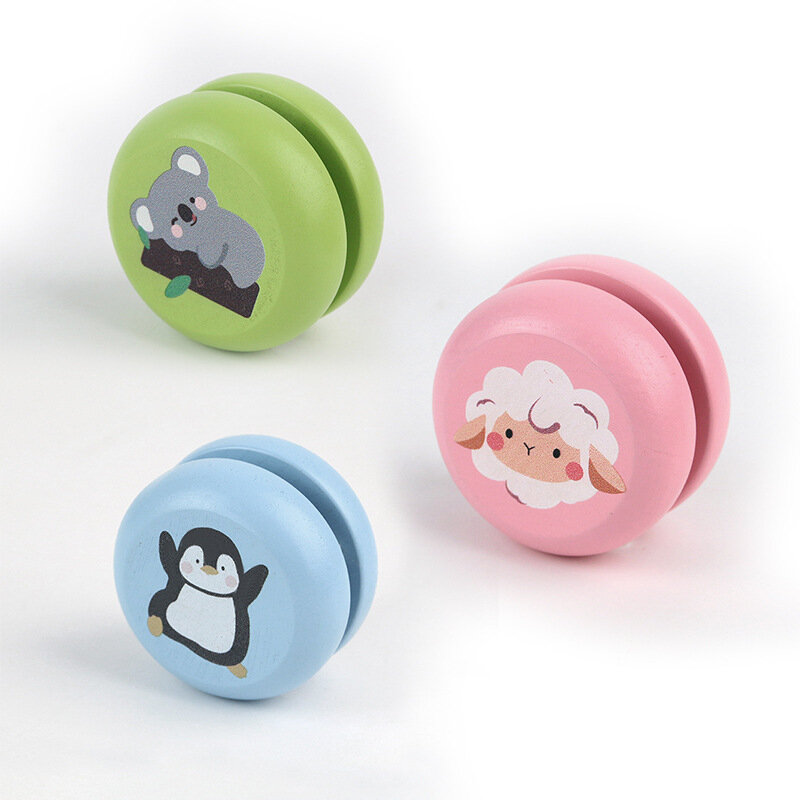 Мультяшный йо-йо для младших школьников, детская игрушка-йо-йо в подарок для мальчиков и девочек, деревянный йо-йо оптом.