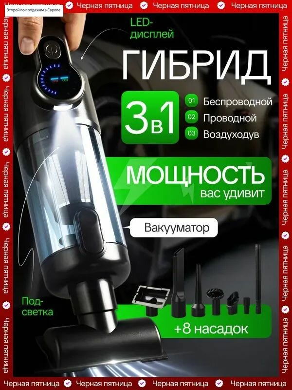 Пылесос для автомобиля 3 в 1 беспроводной/проводной мощный автомобильный ручной мини пылесос