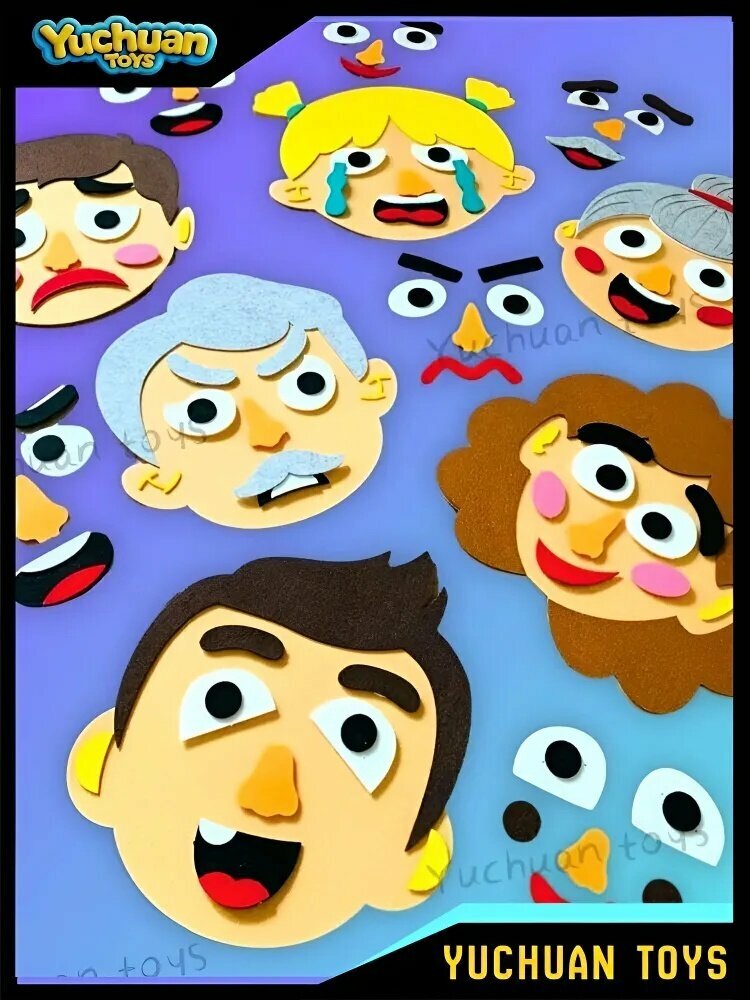 Фетровая игра на липучках для детей собери эмоции