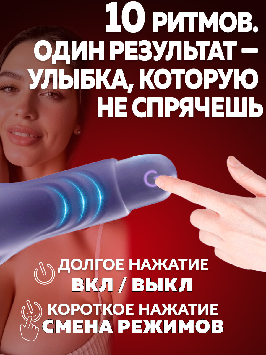 Вибратор для члена мужской стимулятор головки, 10 режимов вибрации, гибкий силикон