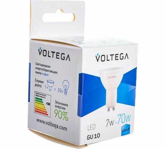 Светодиодная лампа VOLTEGA Софит GU10 4000К 7W