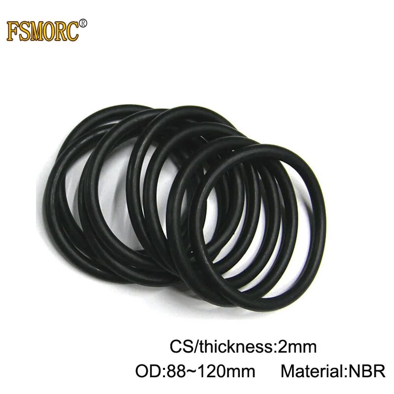 Уплотнительное кольцо NBR 90-120 мм x 2 мм, внутренний диаметр 112x108x2