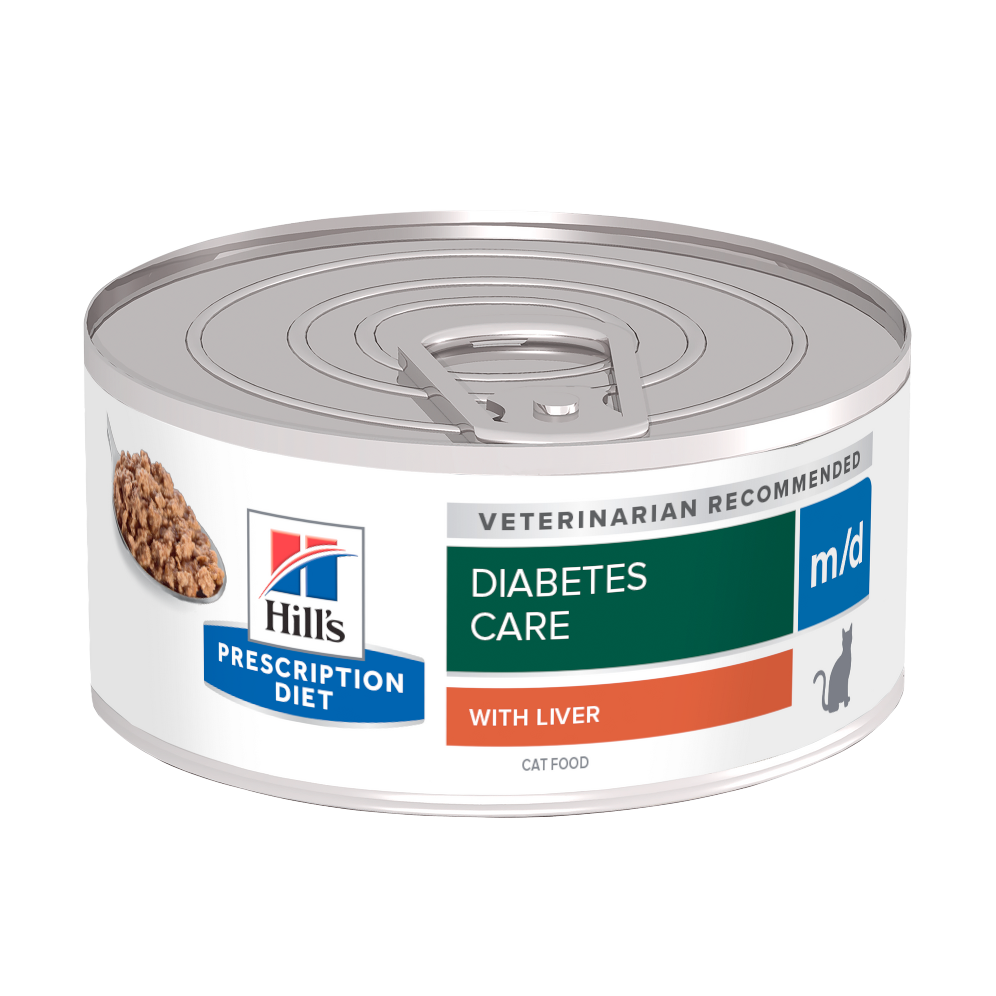Hill's Prescription Diet m/d Diabetes Care, диетический влажный корм для кошек, с печенью, 156 г, 1 банка