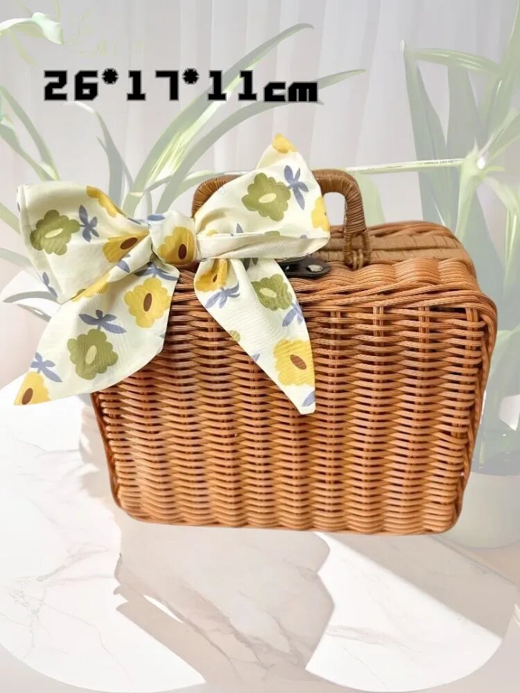 Корзина плетеная кашпо для цветов напольное, из камыша, 1 шт, 26*17*11см