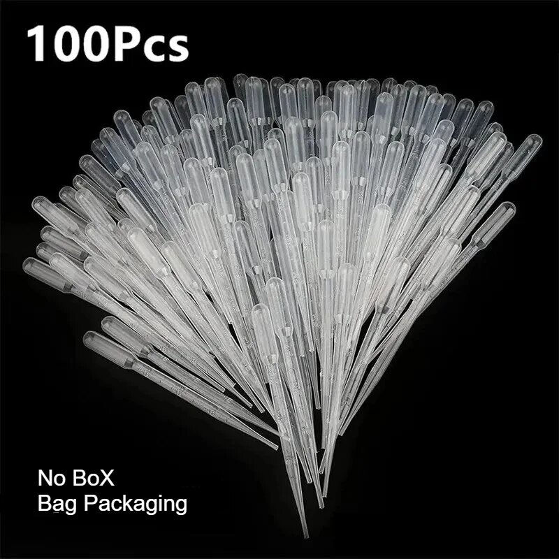 Пластиковые пипетки Пастера, одноразовые, градуированные 100PCS