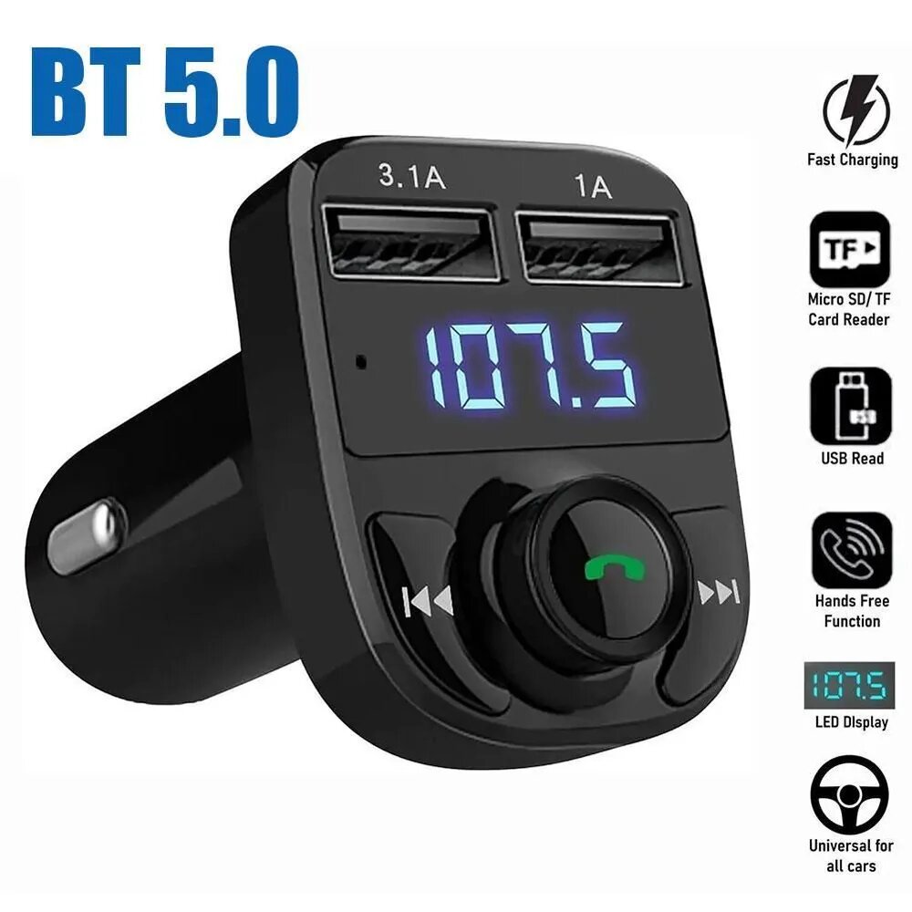 MP3-плеер, ФМ -трансмиттер Bluetooth , FM-модулятор ; bluetooth в машину , Адаптер блютуз для авто в прикуриватель ; Магнитола для автомобиля с блютузом