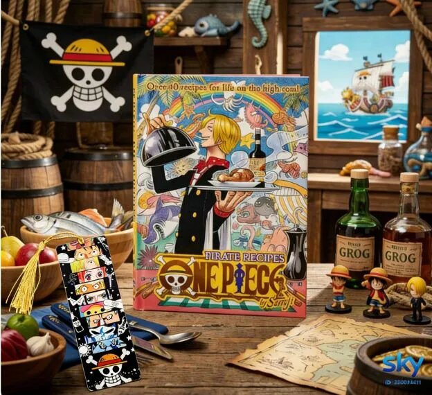 Книга рецептов One Piece Пиратские рецепты Санджи, твердый переплет, С закладками