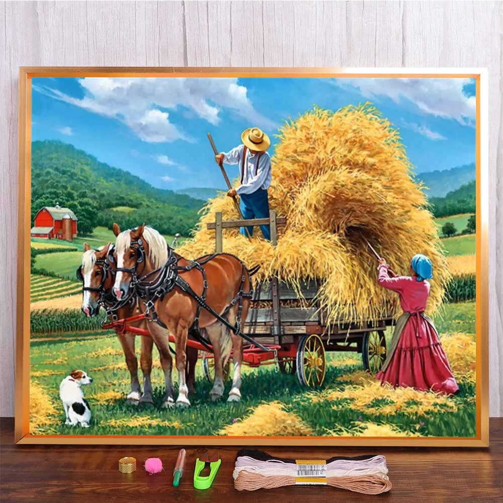 Вышивка крестом "Фермерский пейзаж" 50x70см, 14CT, HMA66072