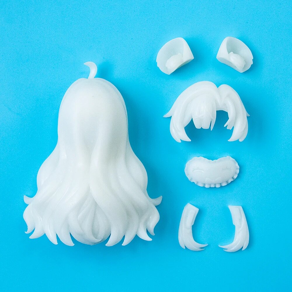 Белая кукольная парика Only wig-C 1/12