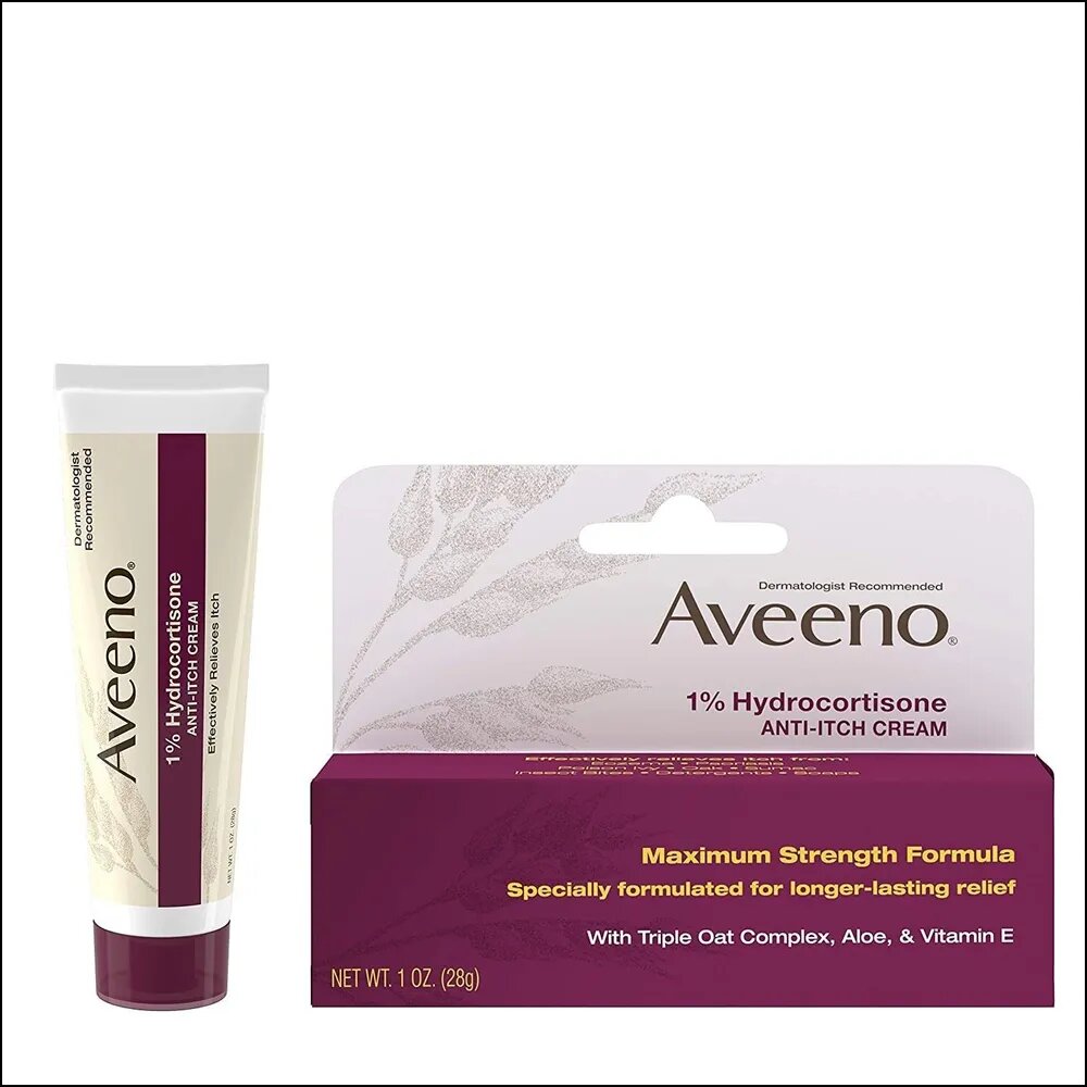 Aveeno 1% Hydrocortisone Anti-Itch Cream Крем для ухода за кожей для проблемной кожи, 28 мл