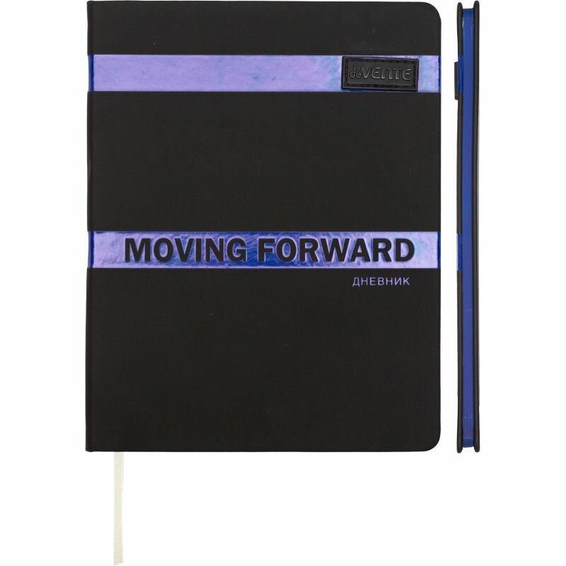 Дневник deVENTE универсальный обложка кожзам, твердый переплет "Moving Forward. Blue", аппликация, 48 л, ляссе (2020559)