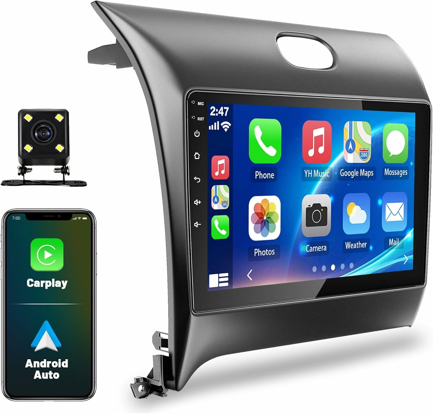 Автомобильная стереосистема Android 13 для Kia Forte 2013-2018 с беспроводной системой CarPlay Android Auto Double Din