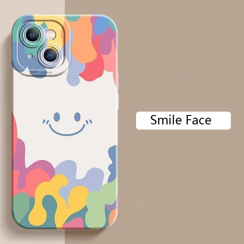 Силиконовый Чехол Lucky Smile Face Для iPhone 16 Pro Max 15 14 13 12 11 XS X XR 7 8 Plus SE 2022 — Мягкий Бампер С Защитой От.