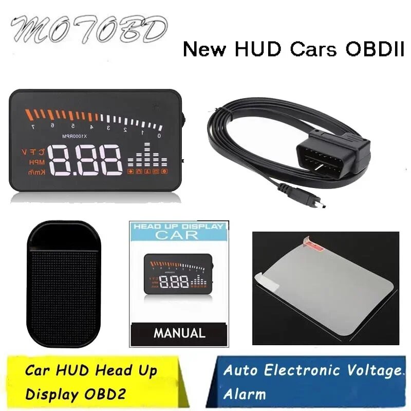 Новый 3-дюймовый X5 OBD2 HUD-дисплей, автомобильный спидометр температуры воды, Hud Head Up Display, электронные автомобили Hud