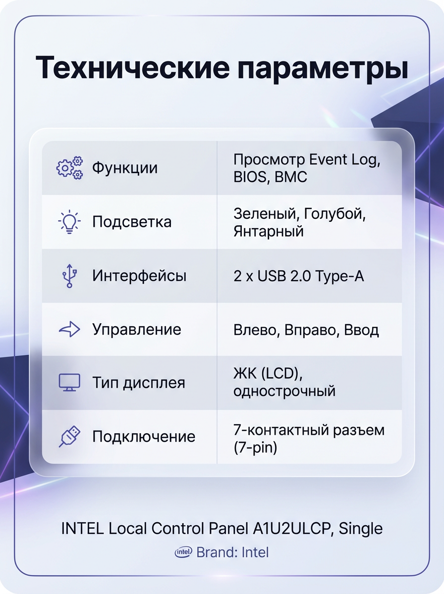INTEL Local Control Panel A1U2ULCP, Single — фото 1