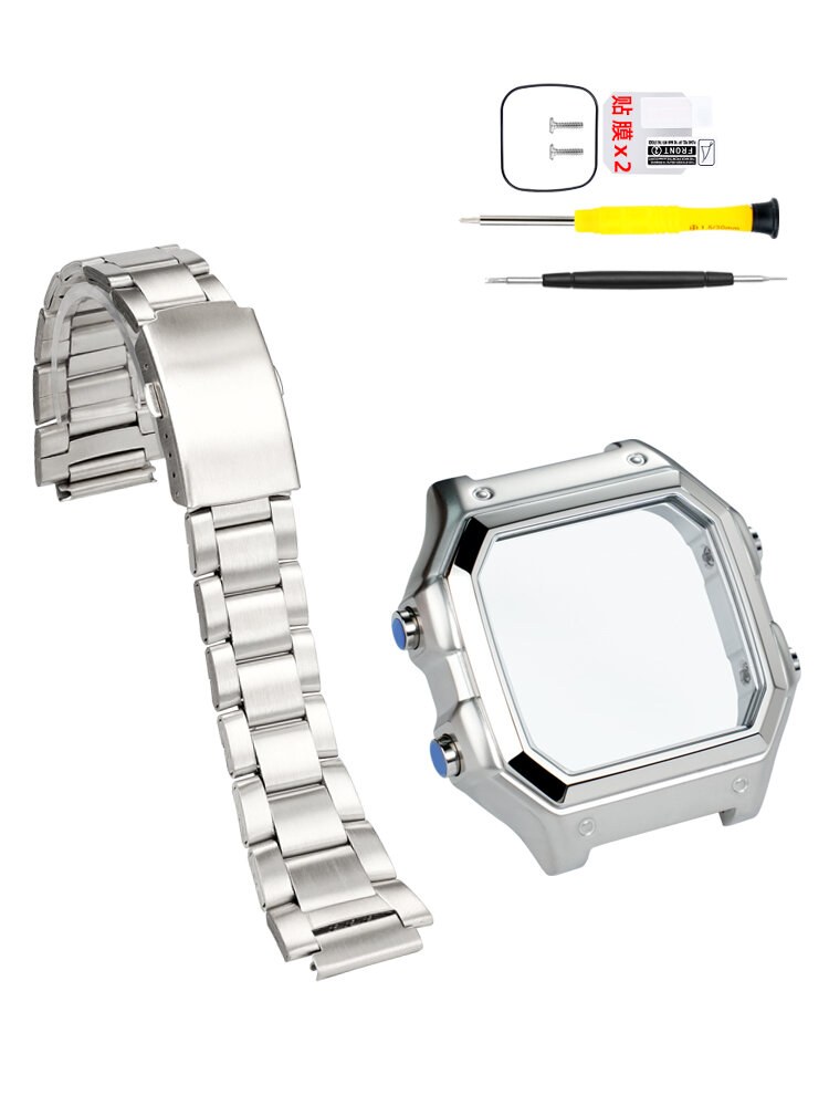 Корпус и ремешок из нержавеющей стали для часов Casio AE-1200 AE-1300, комплект для модернизациистеклом