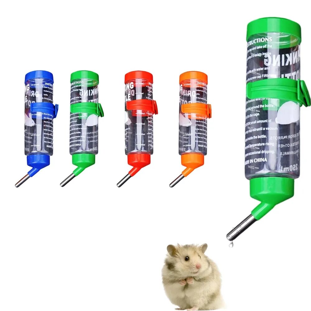 Подвесная поилка для грызунов, 250 мл, с нержавеющим шариком, для клетки хомяка, кролика и птиц