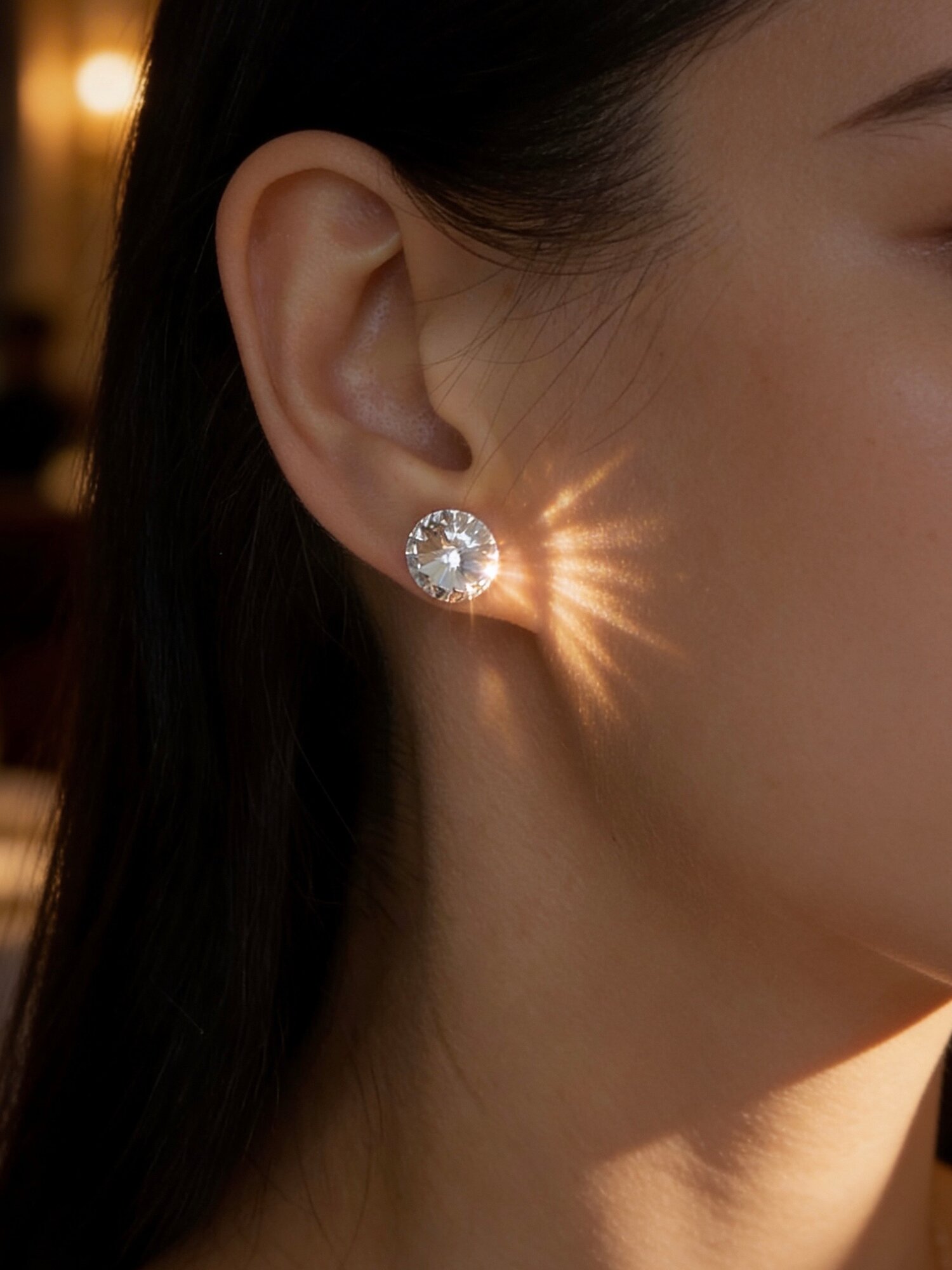 Серьги пусеты Amante crystal, кристаллы Swarovski