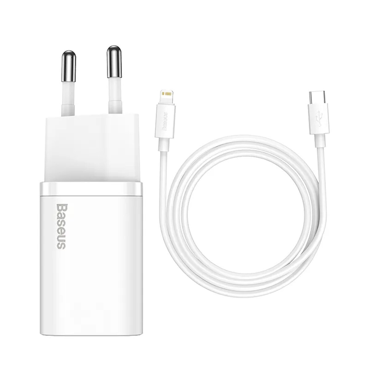Зарядное устройство Baseus Super Si Quick Charger 1хC 20W EU с кабелем USB-C to Lighting 1м (TZCCSUP-B02) белый
