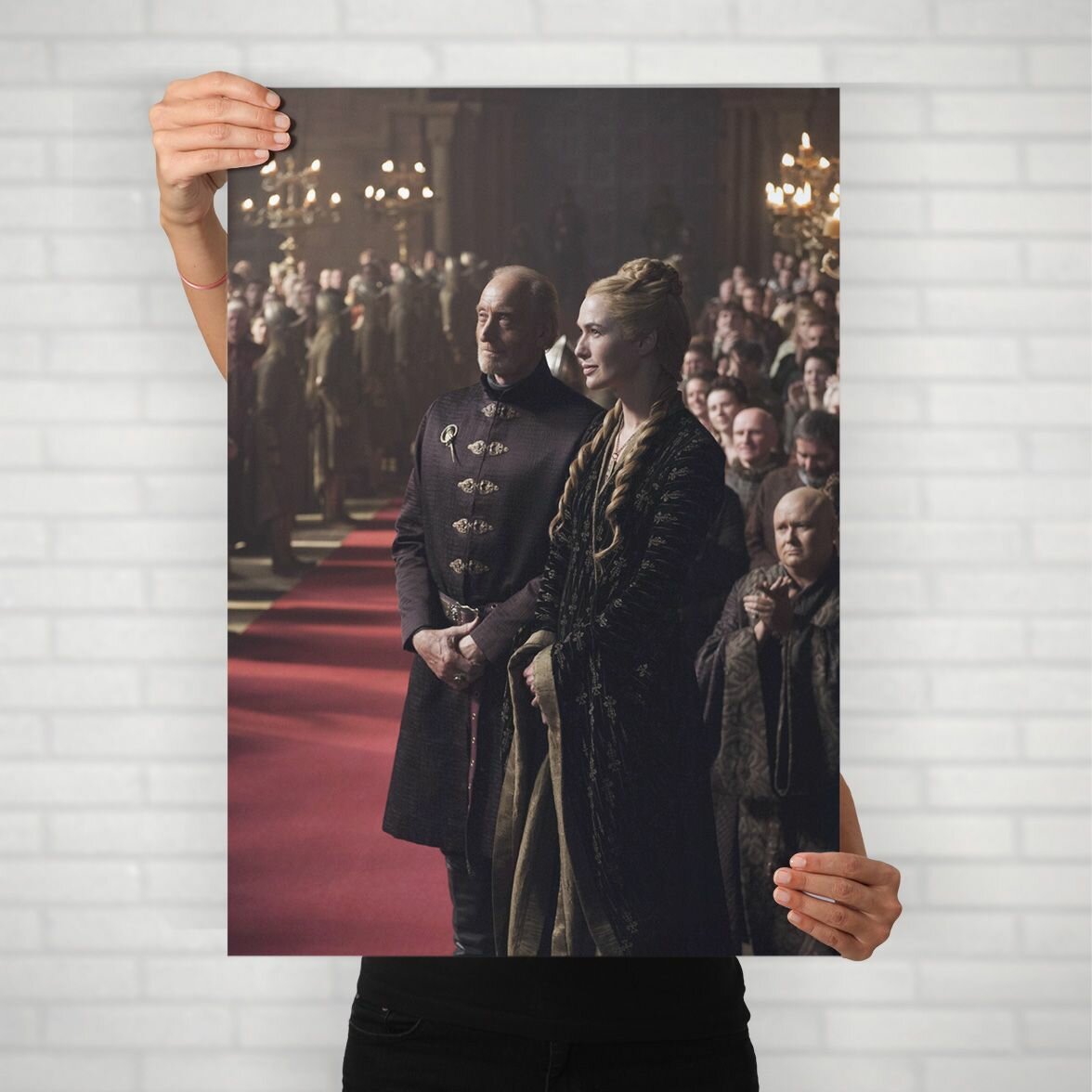 Плакат на стену для интерьера Игра престолов (Тайвин и Серсея) - Постер по сериалу формата A2 (42х60 см)