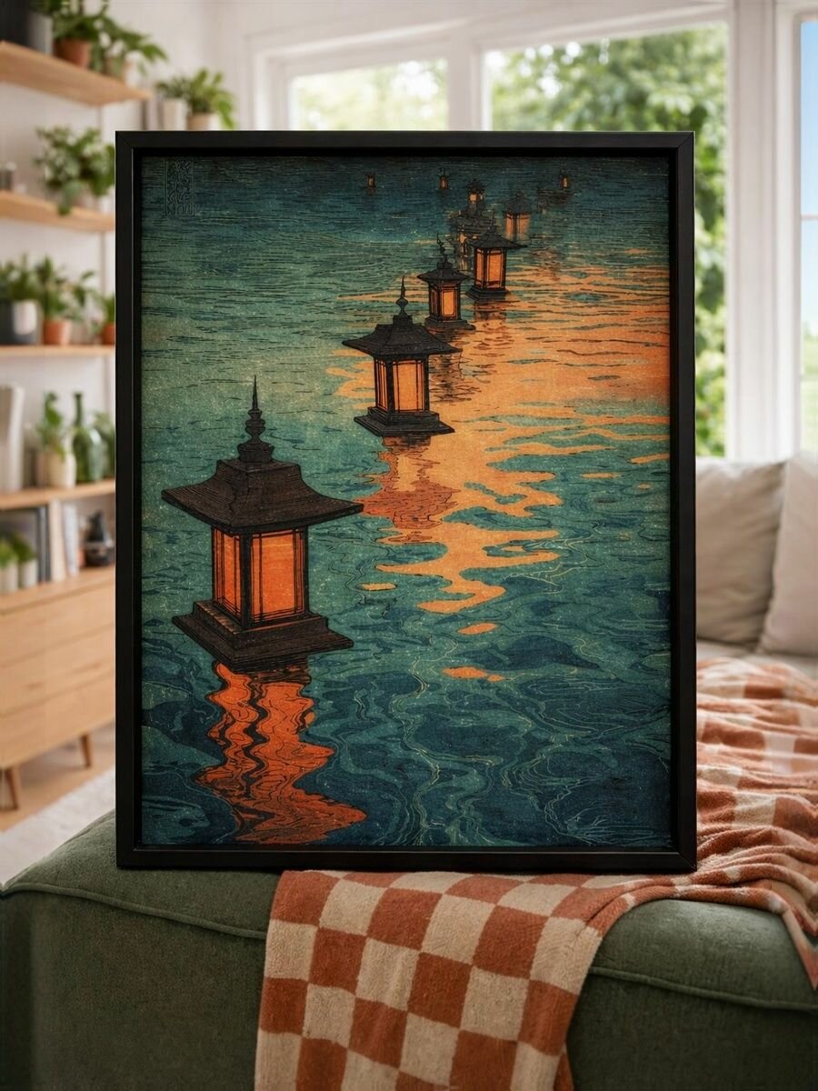 Постер на стену японская ретро гравюра 30х40 см интерьерный плакат на стену, декор дома