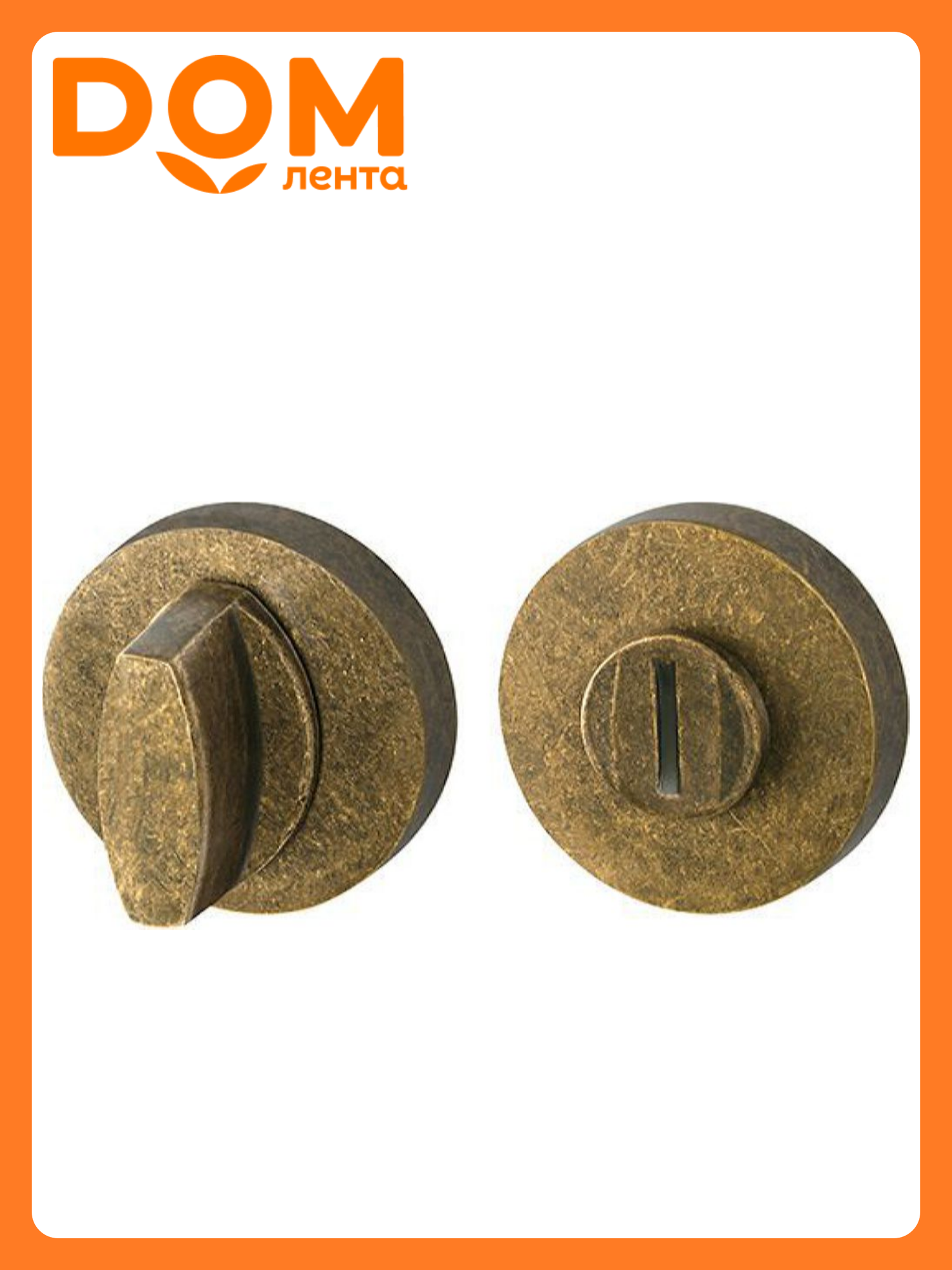 Дверная завертка Armadillo WC-BOLT BK6/URB, круглая, врезная, бронзовая