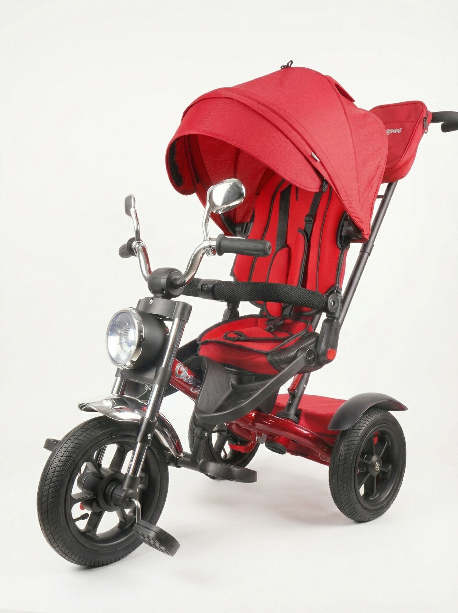 Детский трехколесный велосипед Chopper, прогулочная коляска (родительская ручка, сумочка, козырек)